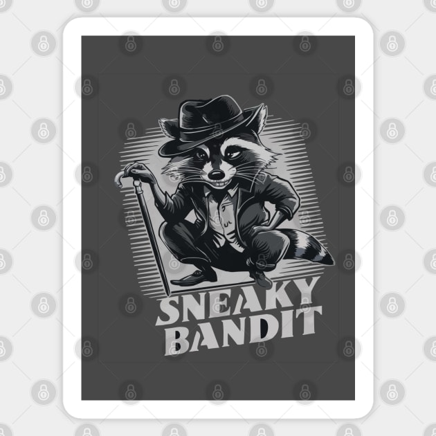 Sneaky Bandit: Raccoon Design - Racoon - Sticker | TeePublic